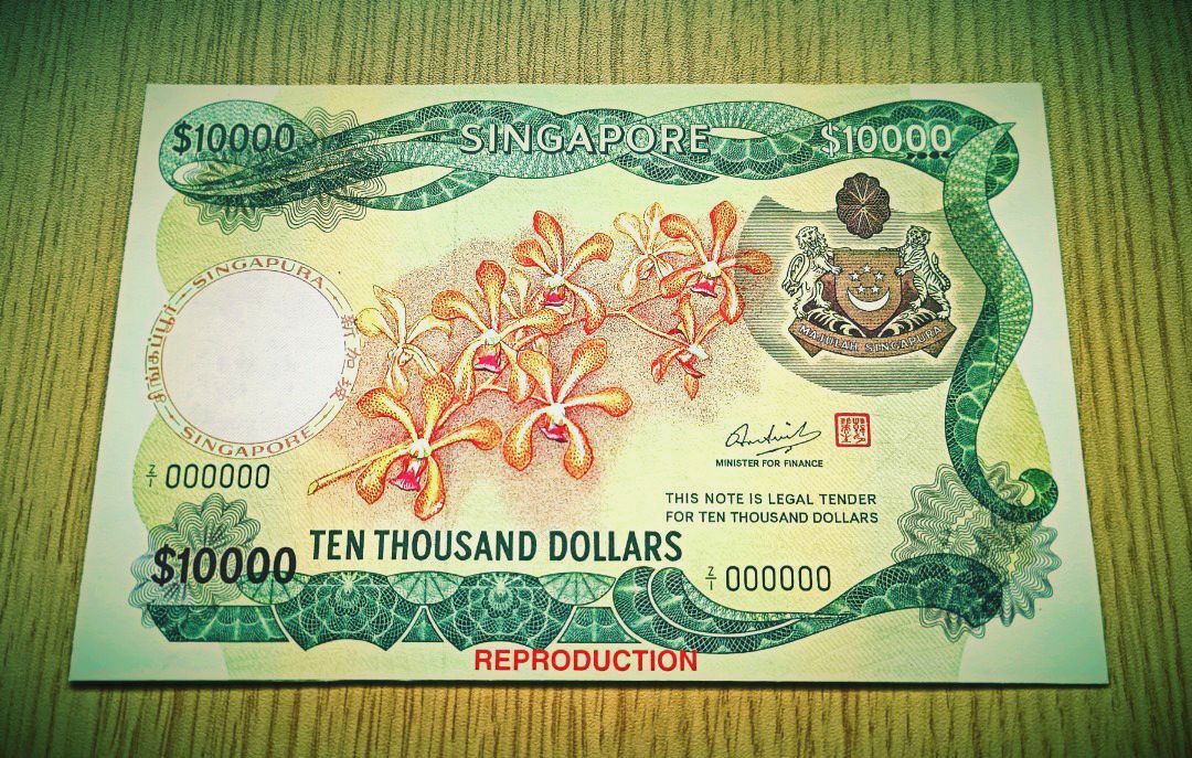 Singapore Orchid 10000 dollars reproduction replacement note, Hobbies ...
