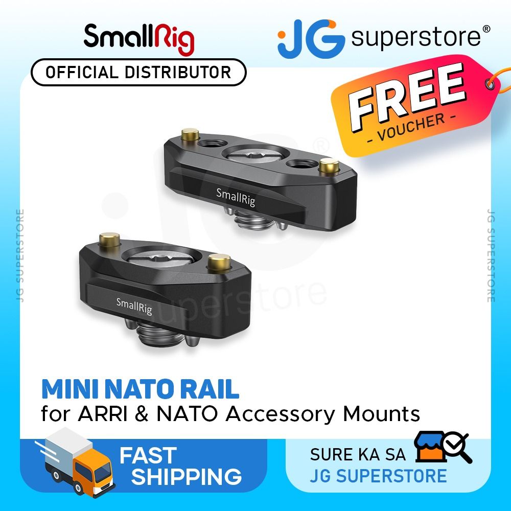 SmallRig 35mm / 48mm Mini Aluminum NATO Rail with ARRI-Style Locating ...