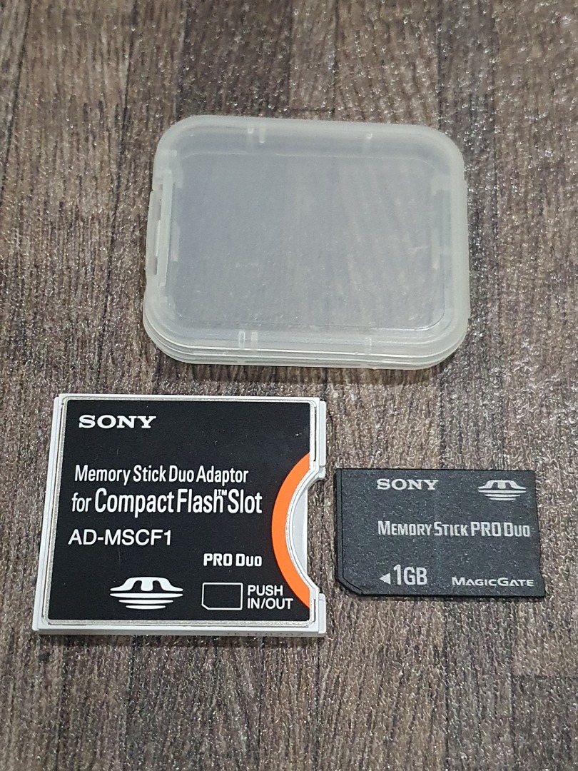 Sony Memory Stick Pro Duo 1GB & Compact Flash Slot Adapter AD-MSCF1 ...