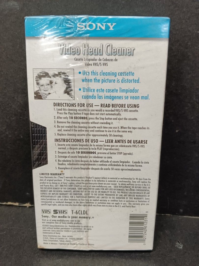 SONY VHS Video Head Cleaner - BRAND NEW, Hobbies & Toys, Music & Media ...