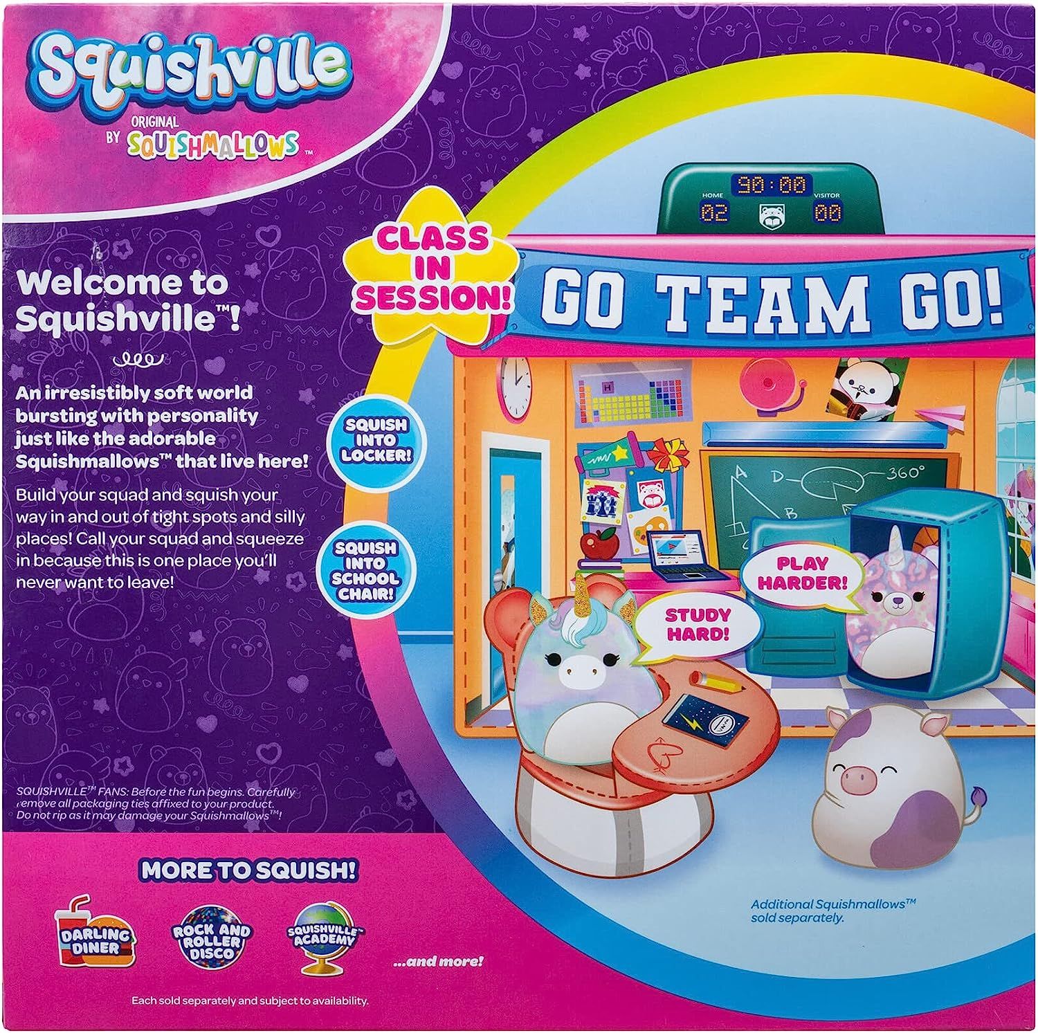 Squishville by Original Squishmallows Deluxe Academy Playset - Includes ...
