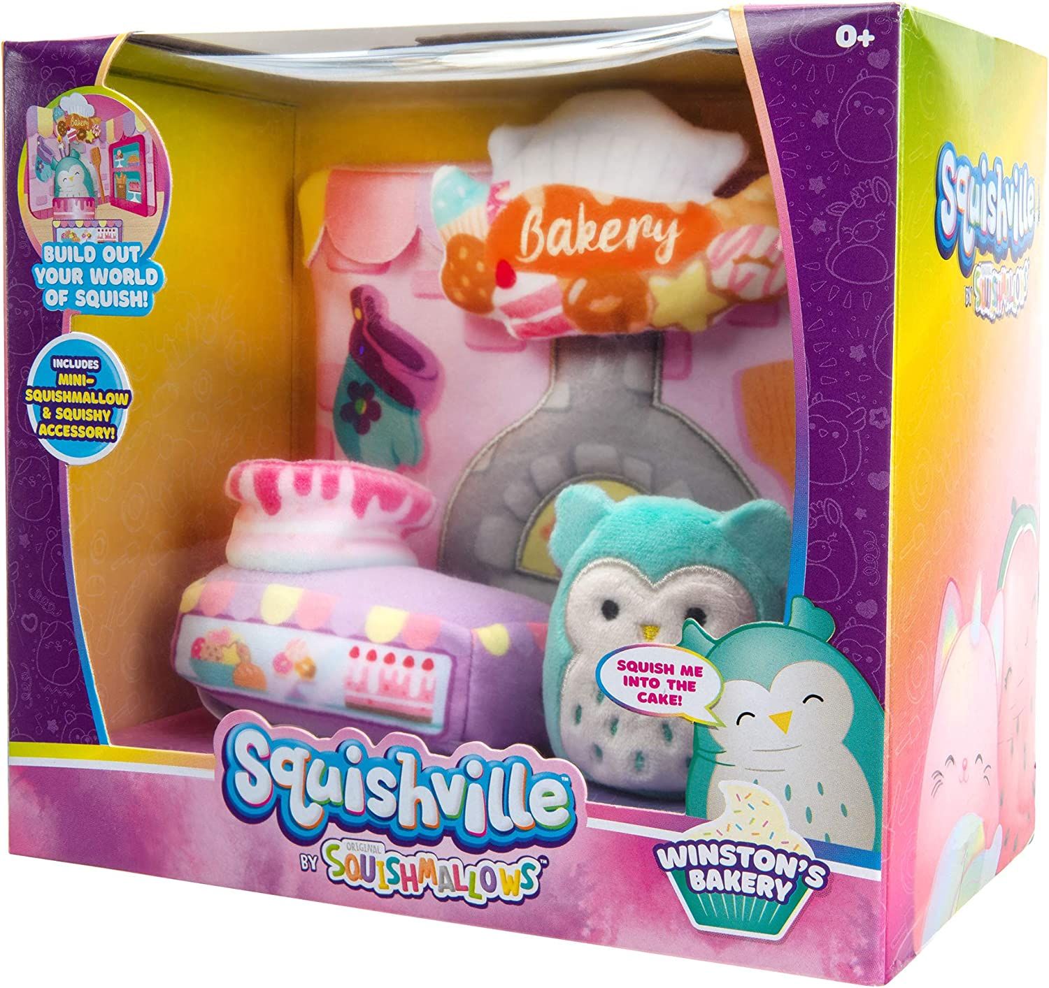 Squishville by Squishmallow Bakery Play Scene, 2” Winston Soft Mini ...