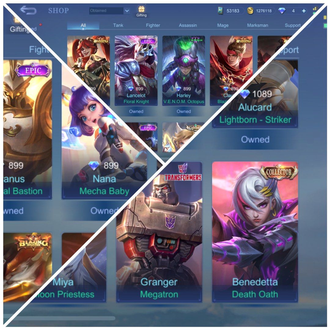 CHEAP STACKED MLBB 7 COLLECTORS 467 SKINS COLLECTORS LIMITED EPICS ...