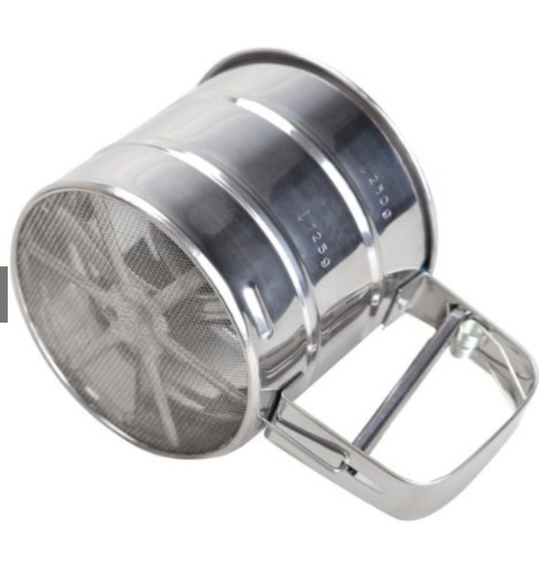 Stainless Steel Mesh / Sieve Flour Sifter Double Layer - Flour Shaker ...