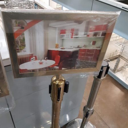 STANCHION POST DISPLAY MENU SIGN PANEL SIGNAGE POSTS MENU CROWD CONTROL ...