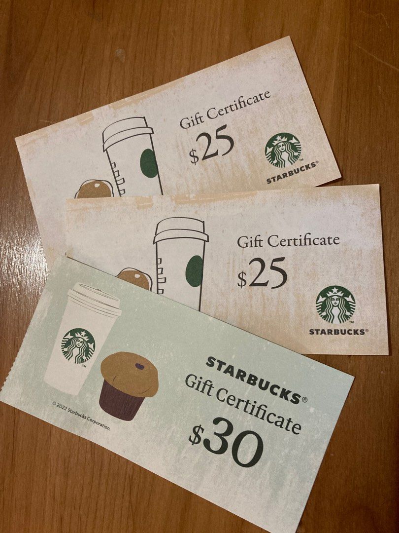 Starbucks Gift Certificate, 門票＆禮券, 兌換券 - Carousell