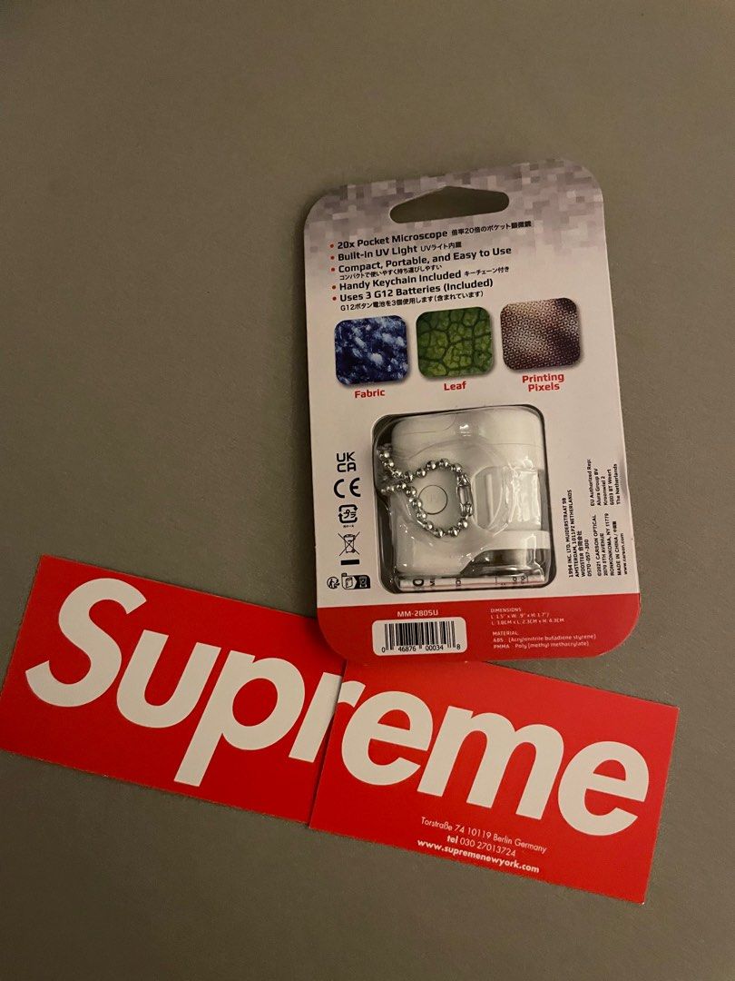 Supreme x Raymay pocket microscope keychain with UV light, Sports ...