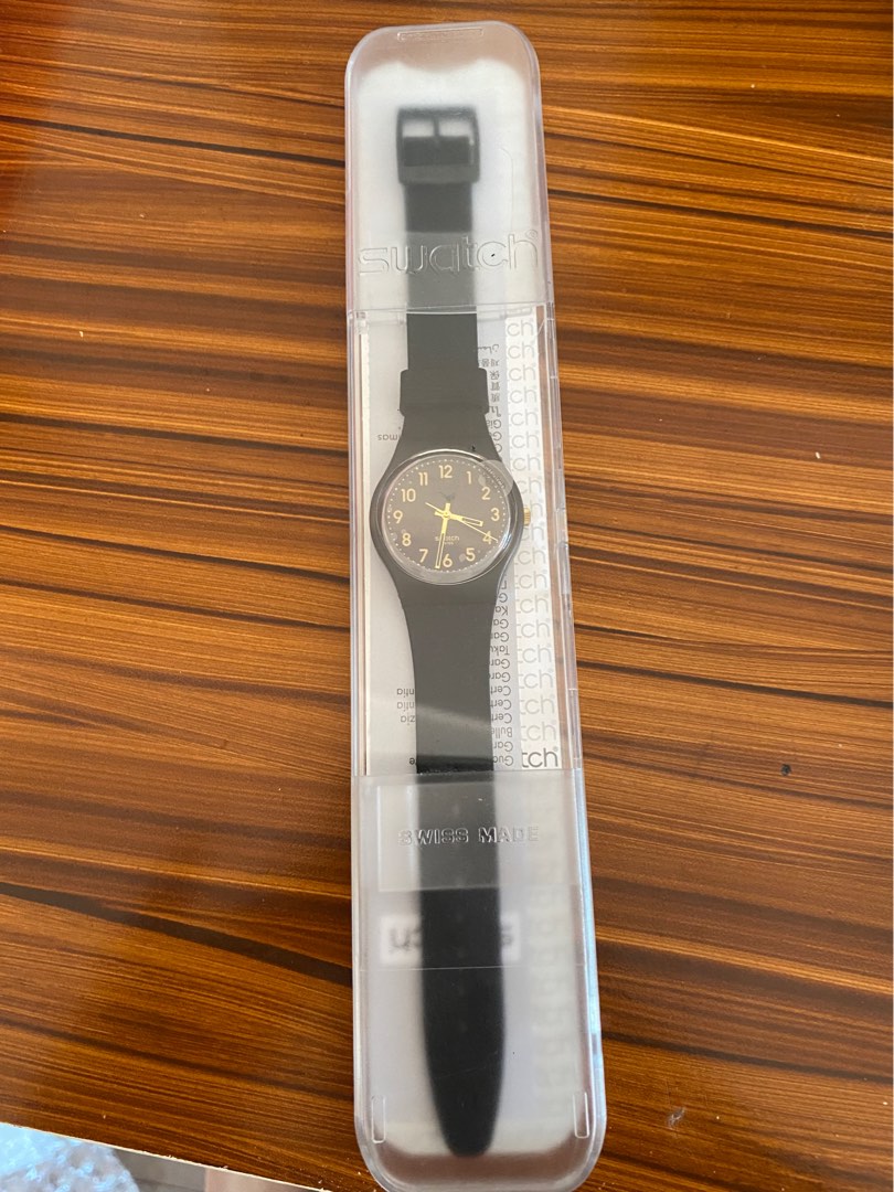 Swatch GB274 Black & Gold Watch, Men's Fashion, Watches & Accessories ...