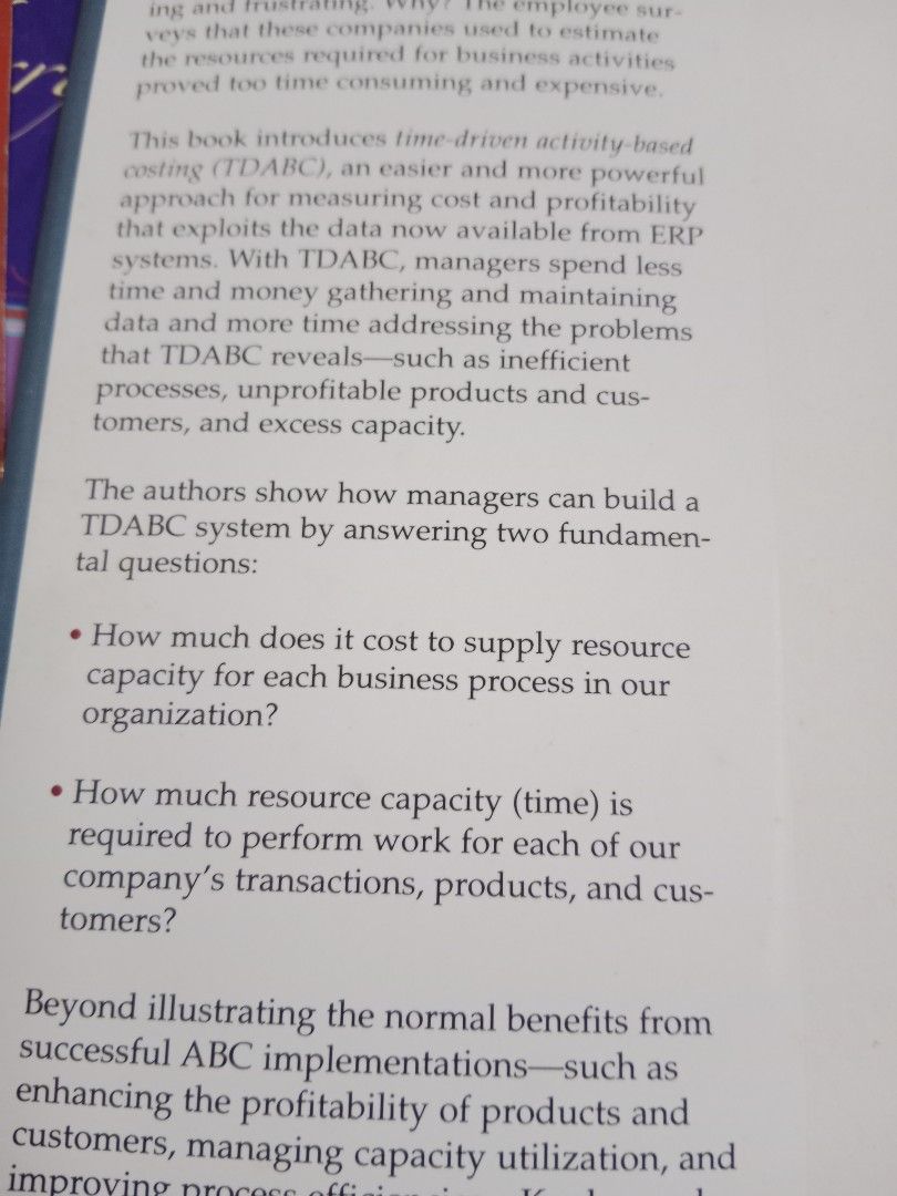 Time Driven Activity Based Costing Hobbies And Toys Books And Magazines