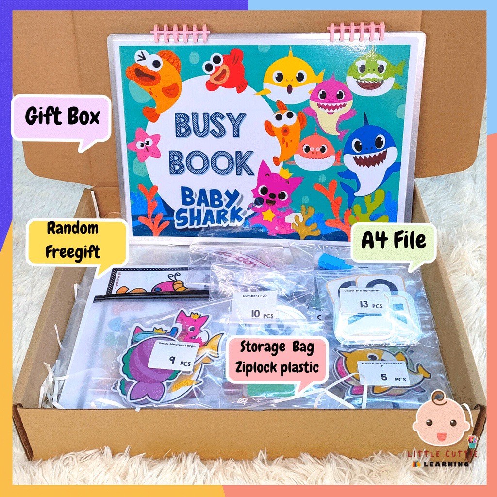 Toddler busy book little cutie baby shark theme Montessori toddler ...