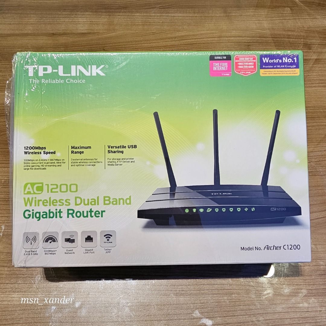 TP Link Archer C1200 AC1200 Dual Band Gigabit Router, Computers & Tech ...