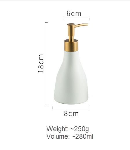 Triangular Ceramic Soap Dispenser Golden Pump Empty bottle - 280ML on ...