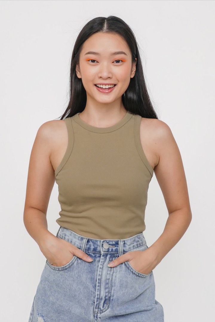 TTR Marvel Racer Cut Top (Cedar), Women's Fashion, Tops, Sleeveless on ...