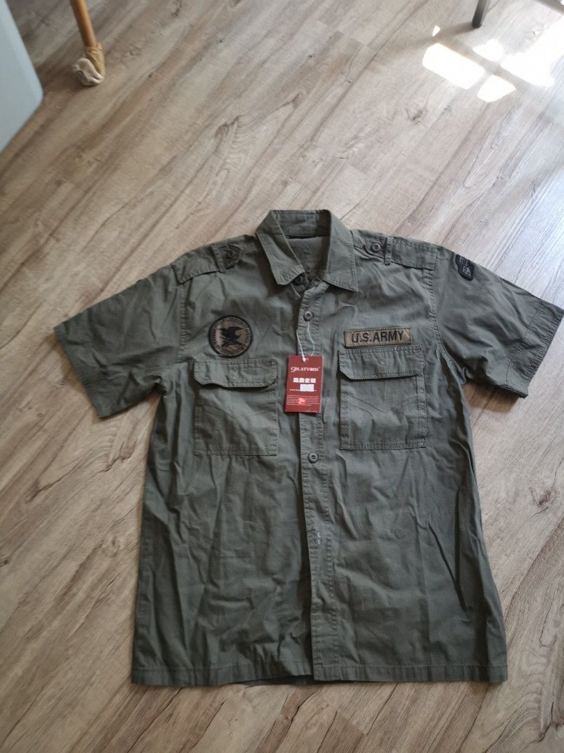 US army shirt, Men's Fashion, Activewear on Carousell