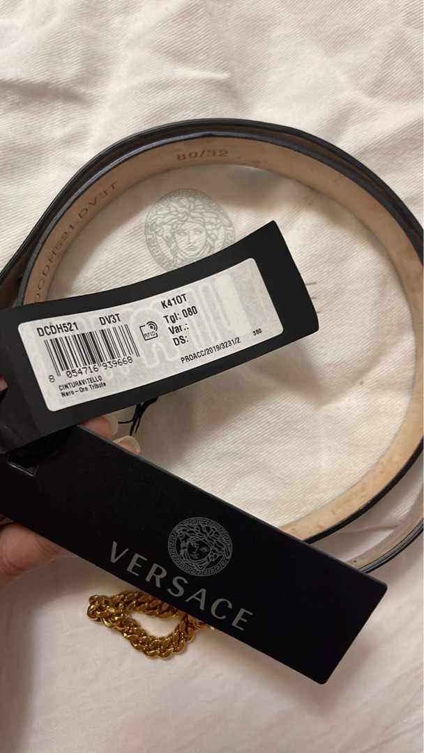 Versace leather chain logo, Luxury, Bags & Wallets on Carousell