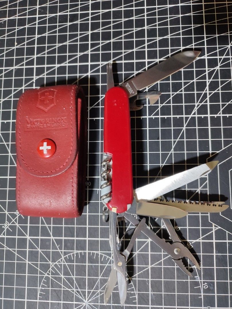 Victorinox SwissChamp Multi Tool with Leather Sheath, Furniture & Home ...