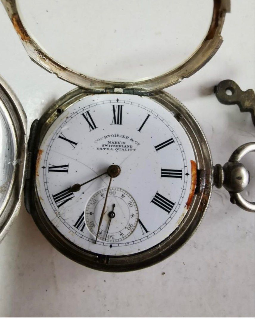 Vintage Silver Hallmark courvoisier & Co pocket Watch, Luxury, Watches ...