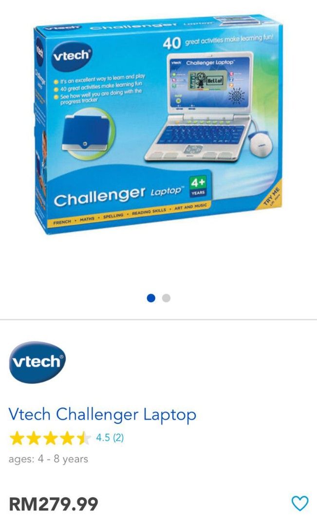 Vtech challenger laptop, Hobbies & Toys, Toys & Games on Carousell