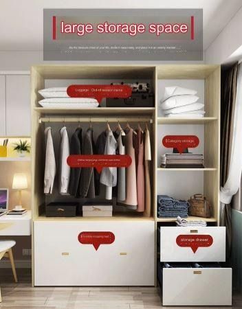 Wardrobe bed integrated combination multifunctional folding invisible ...
