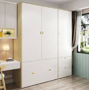 Wardrobe bed integrated combination multifunctional folding invisible ...