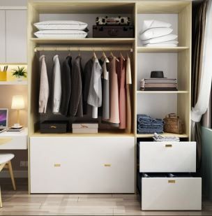 Wardrobe bed integrated combination multifunctional folding invisible ...