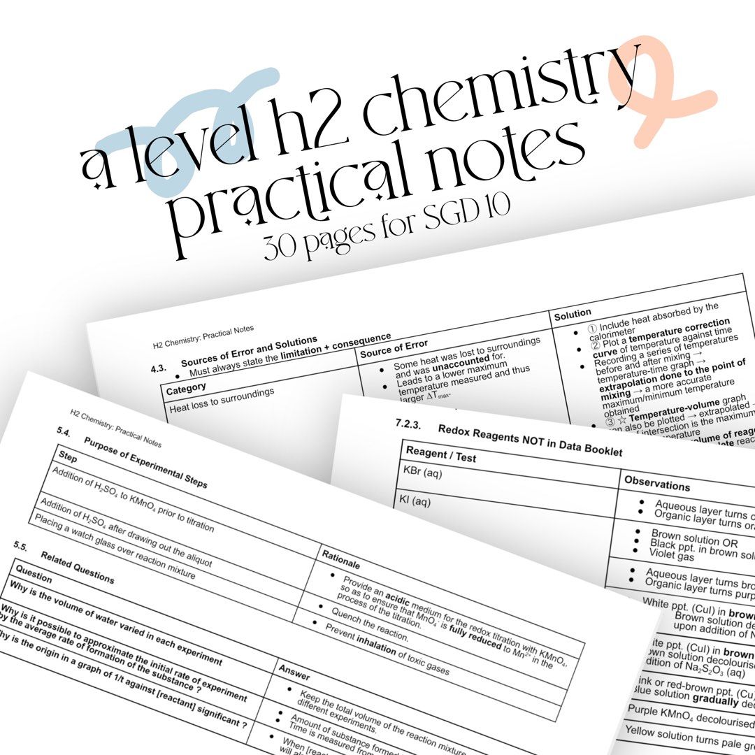 wts | a level h2 chemistry practical notes, Hobbies & Toys, Books ...