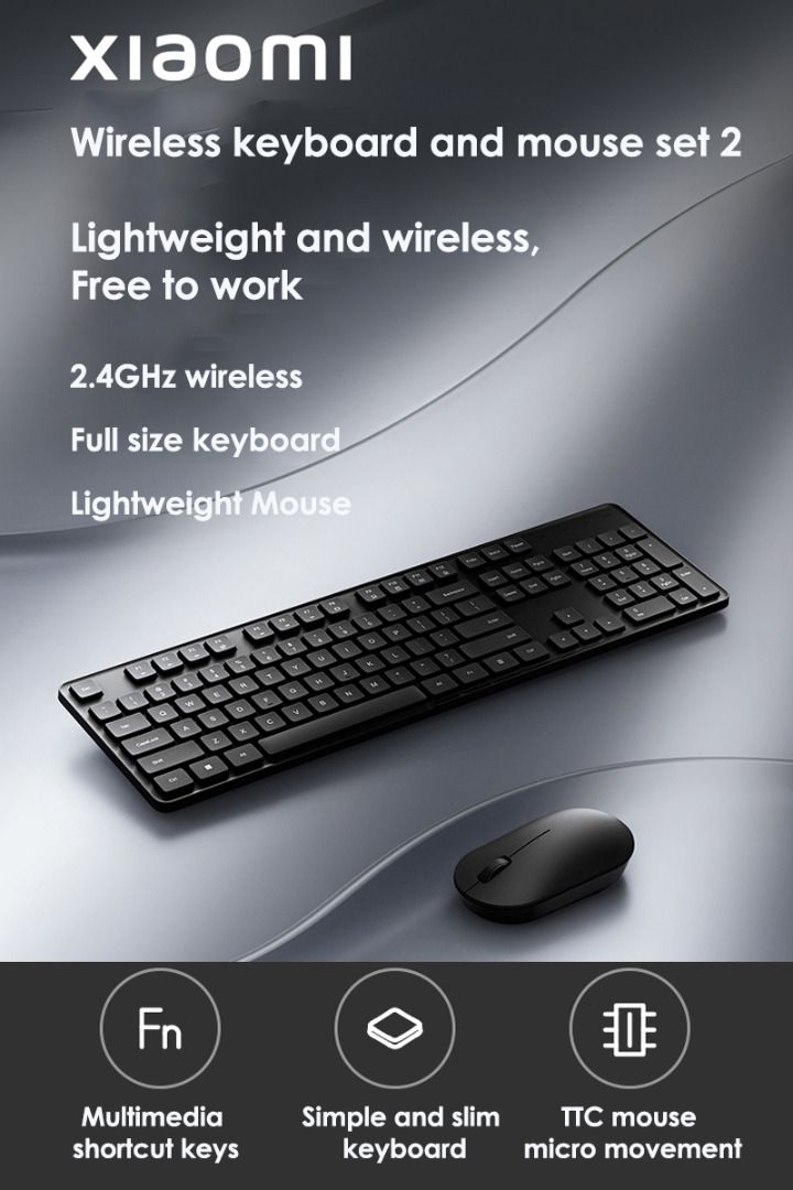 Xiaomi Wireless Keyboard and Mouse Set Combo GEN 2 104 Keys Windows ...