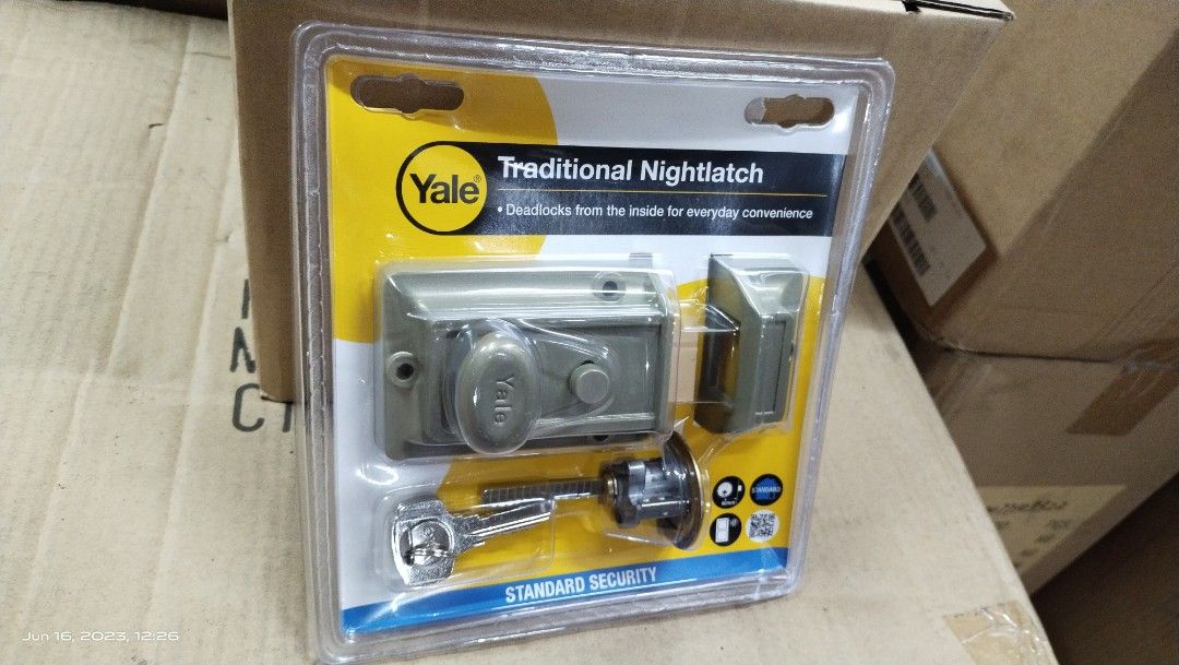 Yale nightlatch rim lock p77enb pb single sided cylinder for swing ...