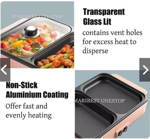 HOTpot 2in1 Mini hotpot BBQ Electric Grill Pan Teppanyaki HotPot ...