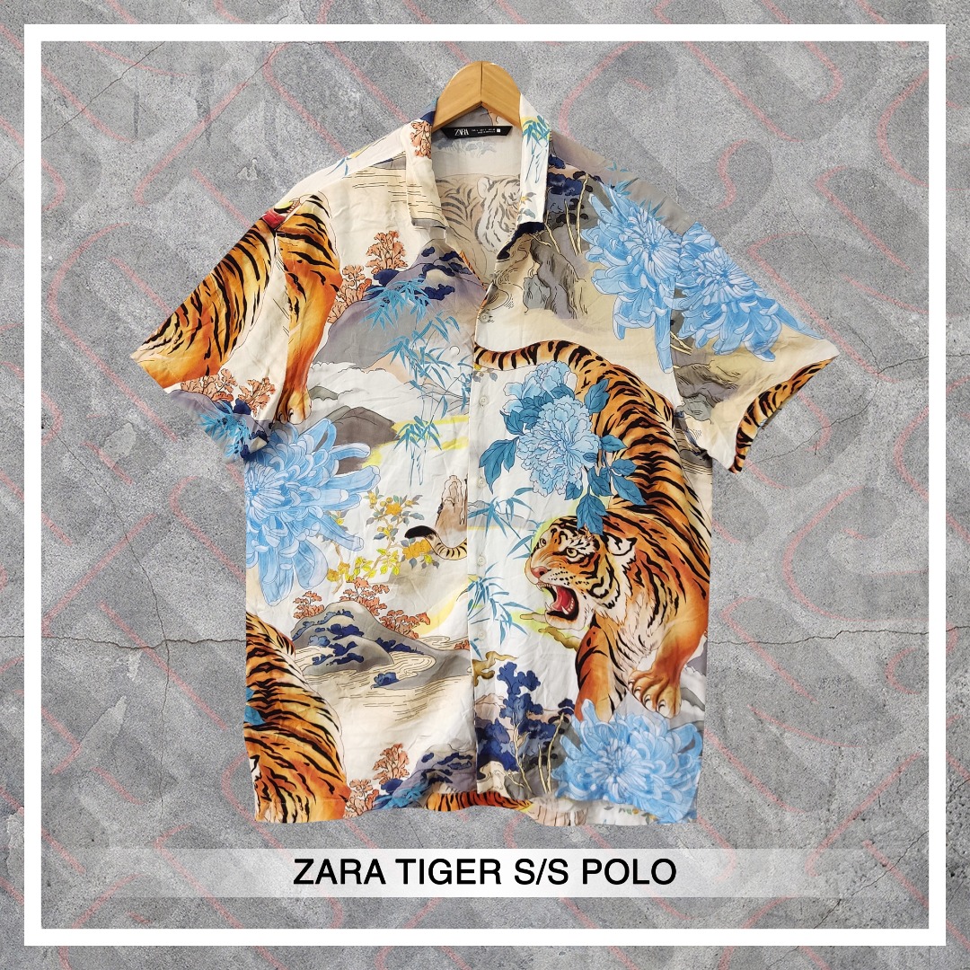Zara Tiger S/S Notch Polo, Men's Fashion, Tops & Sets, Tshirts & Polo ...