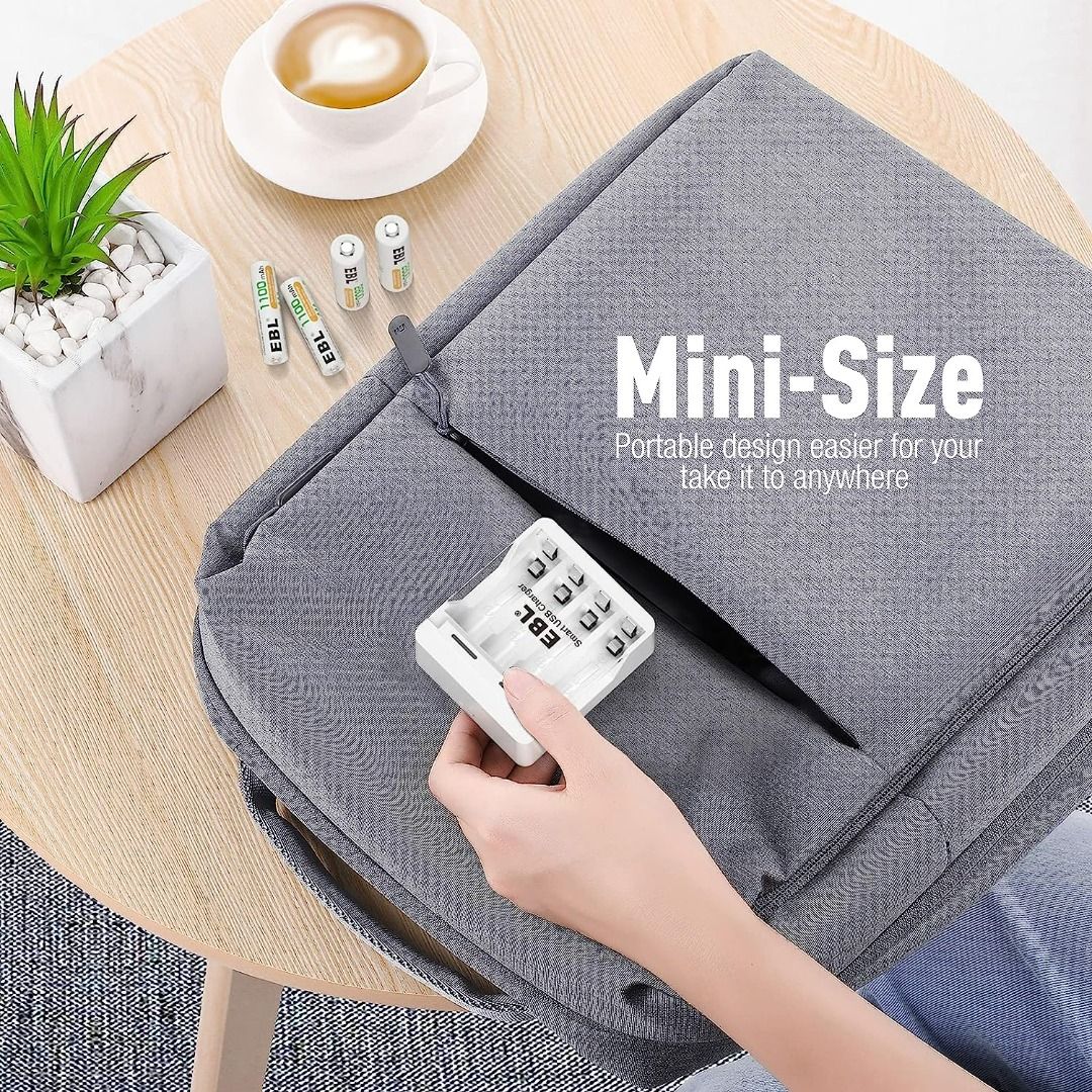 018) EBL Quick Smart AA AAA Battery Charger with 1A USB Input Port for ...