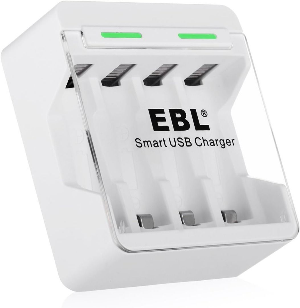 018) EBL Quick Smart AA AAA Battery Charger with 1A USB Input Port for ...