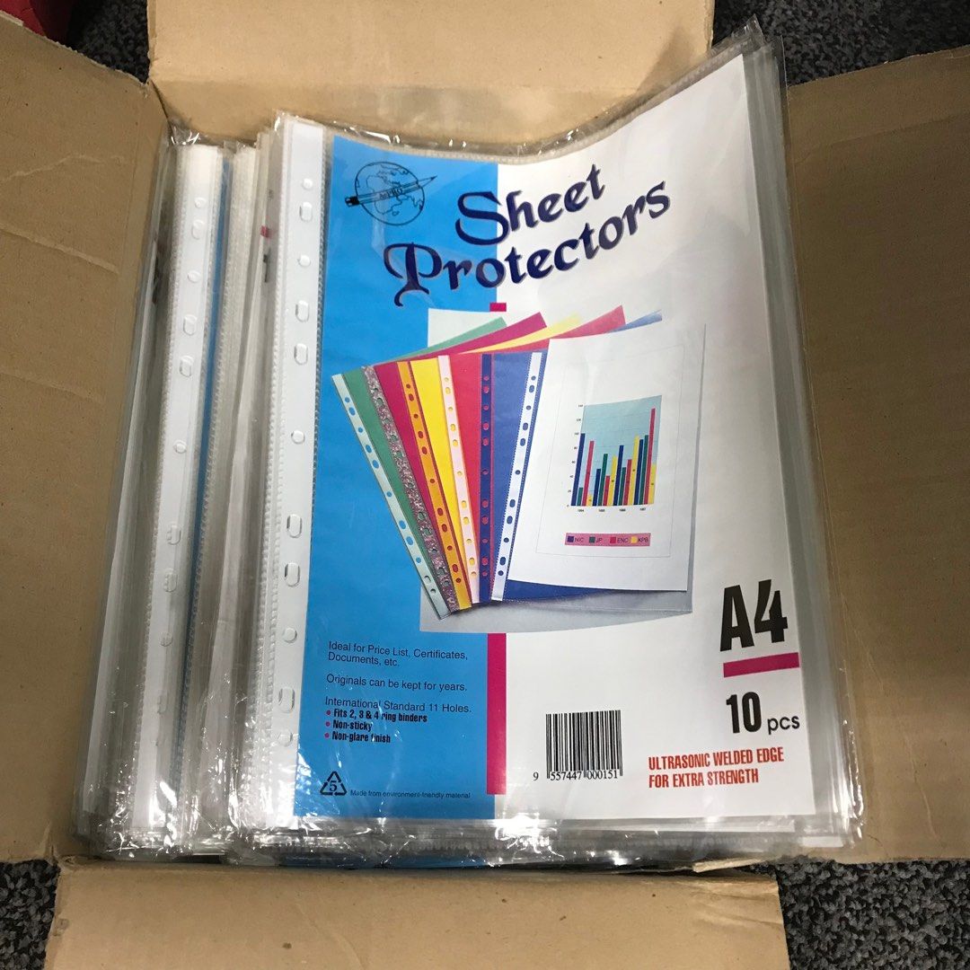 10 Pc/Pack A4 11 Hole Clear Sheet Protectors|Document Sleeves|Paper ...