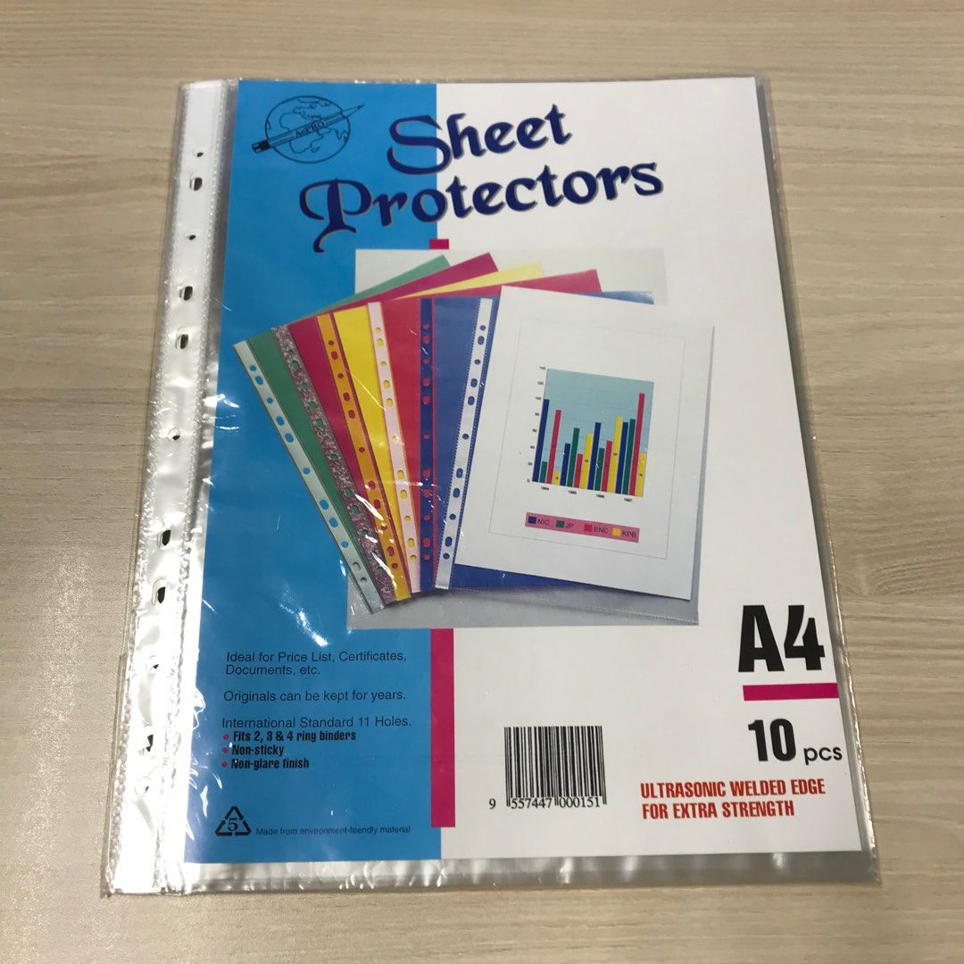 10 Pc/Pack A4 11 Hole Clear Sheet Protectors|Document Sleeves|Paper ...