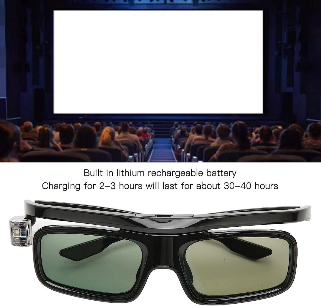 1572) 3D GLASSES, ACTIVE SHUTTER 3D DLP LINK 3D RECHARGEABLE GLASSES FOR 3D PROJECTORS DLP-LINK ...