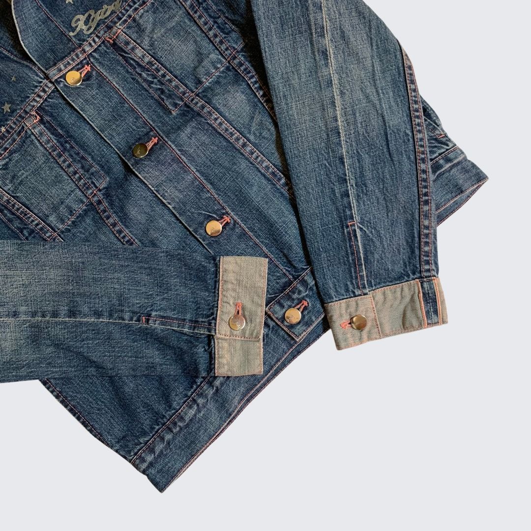 1990s X-Girl Japan Stars Selvedge Red Line Denim Jacket - Unisex - M ...
