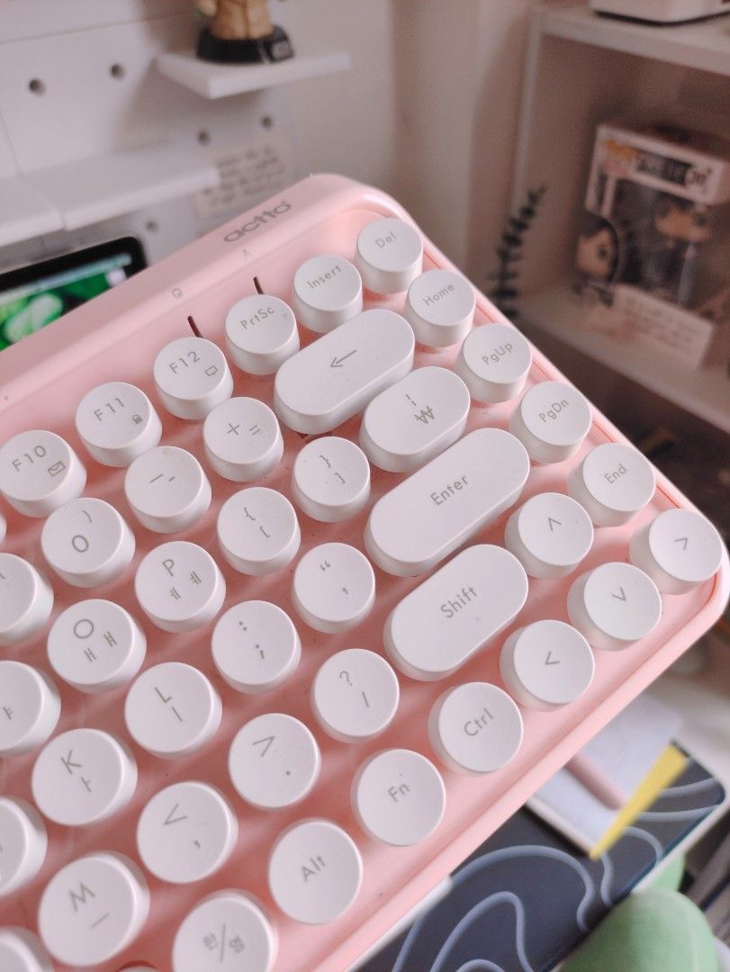 Accto Retro Korean Keyboard Pink with Mouse, Computers & Tech, Parts ...