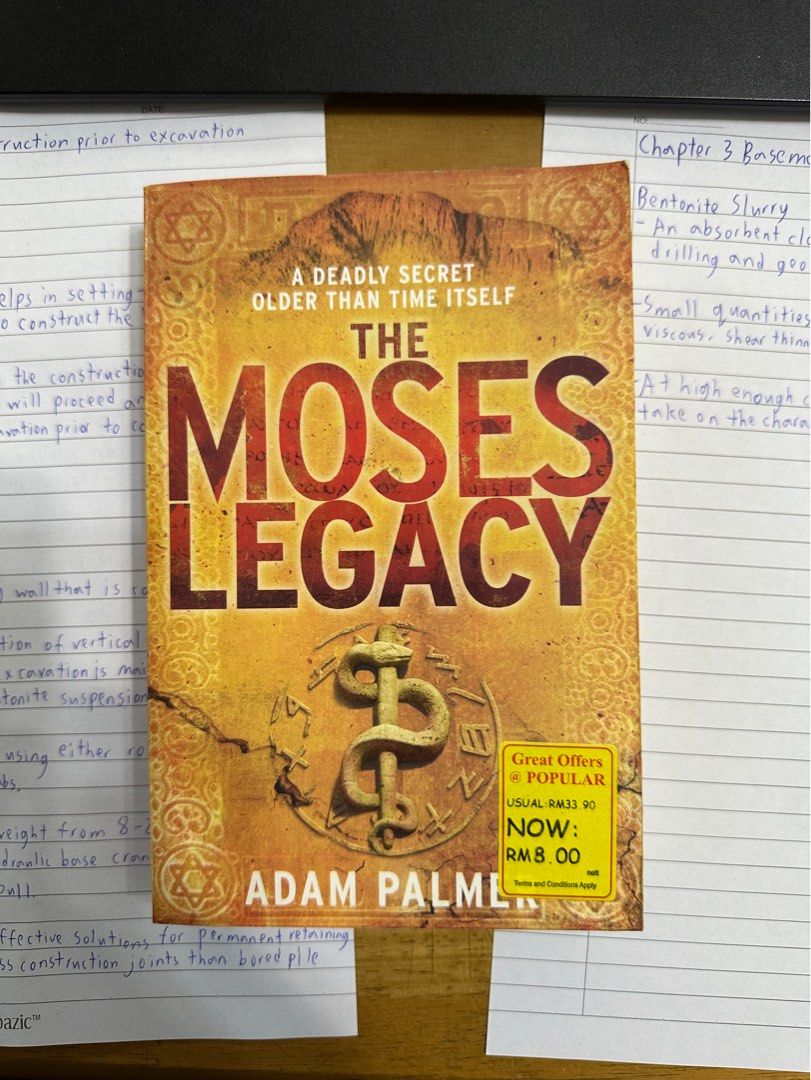 Adam Palmer - The Moses Legacy Book, Hobbies & Toys, Books & Magazines ...