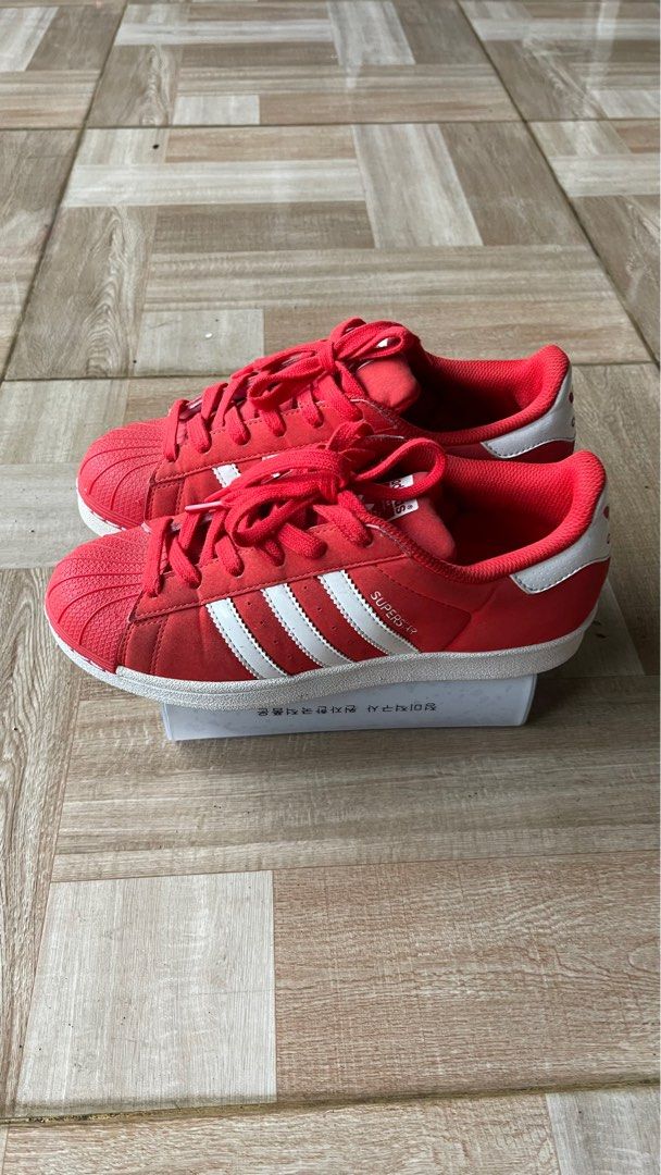 Adidas superstart red on with, made in indonesia, Fesyen Pria, Sepatu ...
