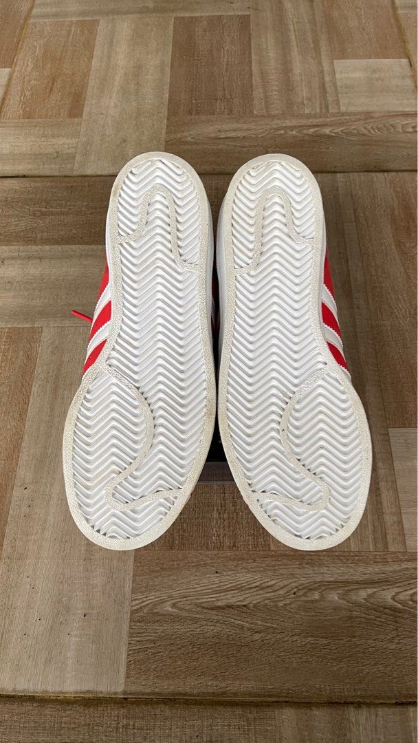 Adidas superstart red on with, made in indonesia, Fesyen Pria, Sepatu ...