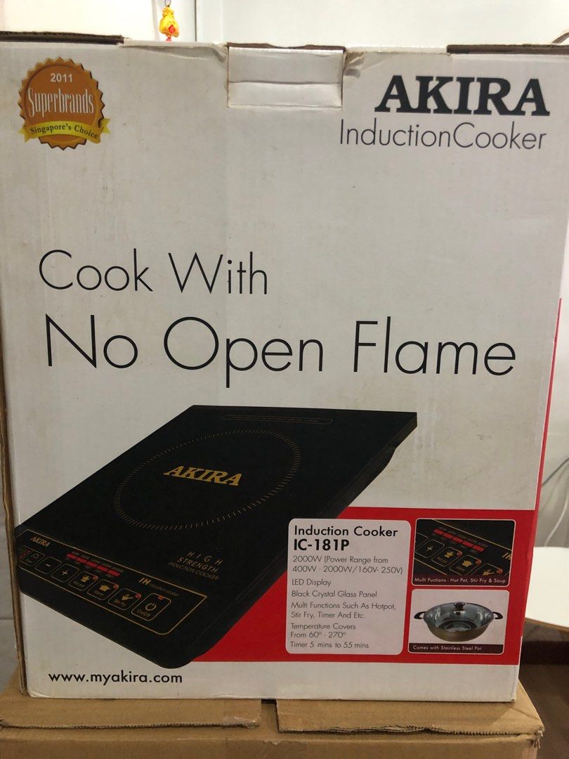 Akira induction cooker with pot, TV & Home Appliances, Kitchen ...