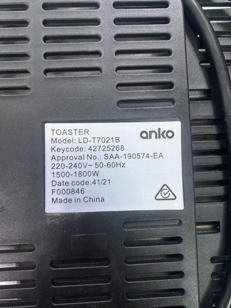 Anko Black Bread Toaster Heavy Duty, TV & Home Appliances, Kitchen ...