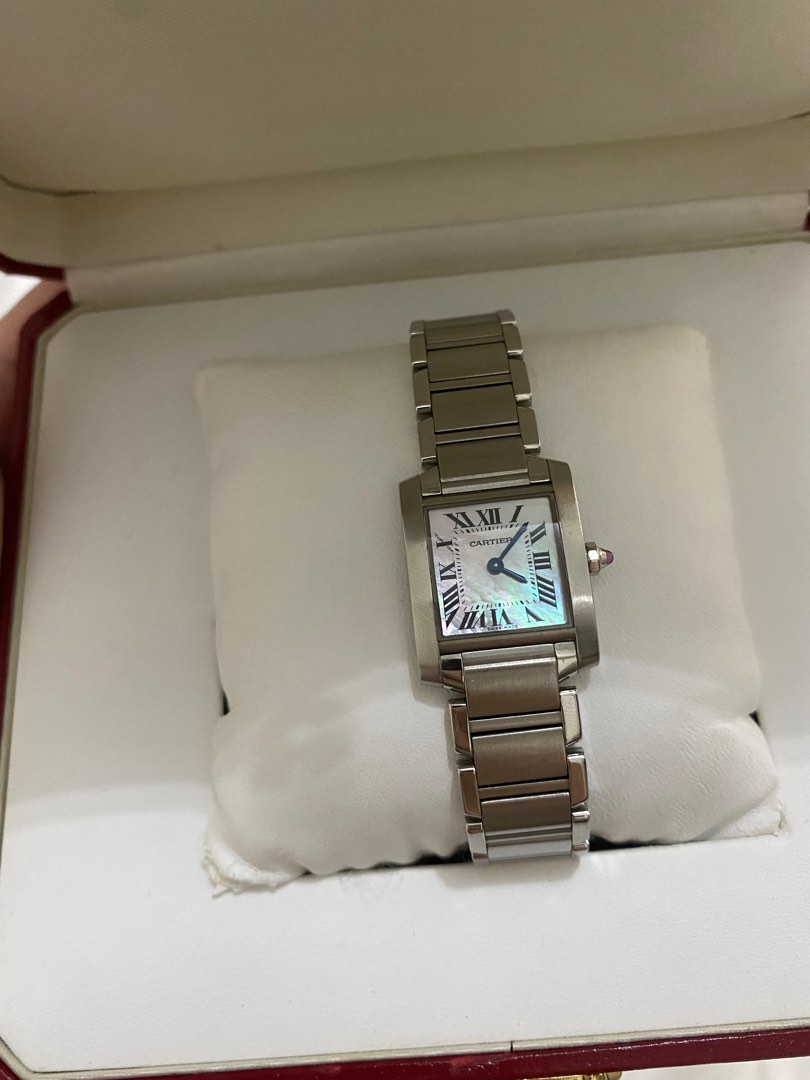 Authentic Cartier Tank Francaise Mother of Pearl Dial on Carousell