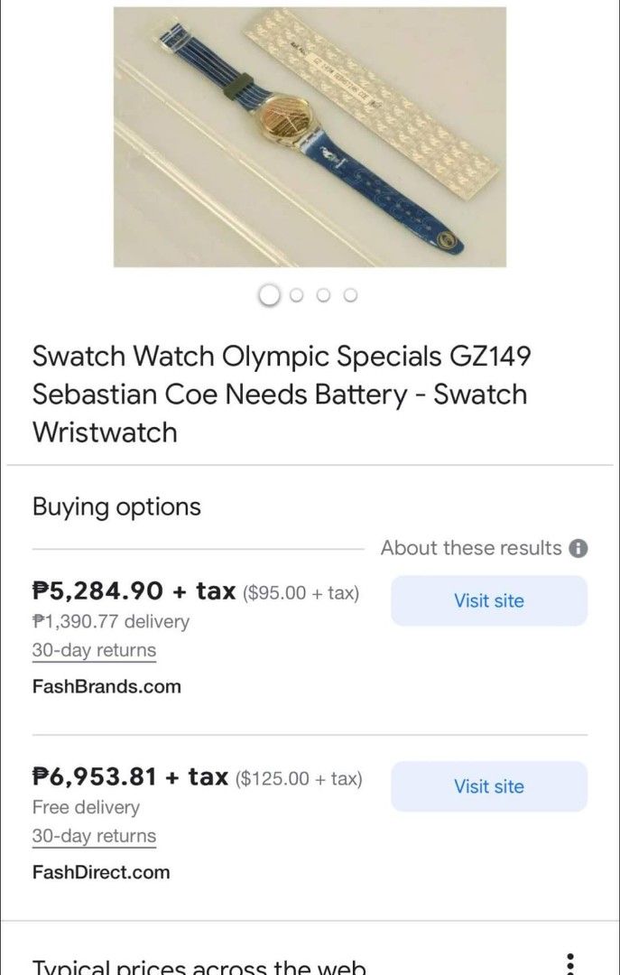 Authentic Pristine Swatch Watch Sebastian Coe' Gz149 - Moscow 80 Los ...