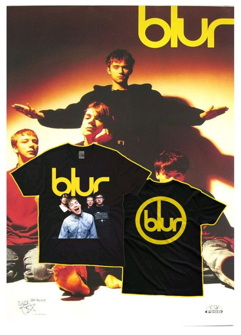 Blur Tshirt, Fesyen Pria, Pakaian , Atasan di Carousell