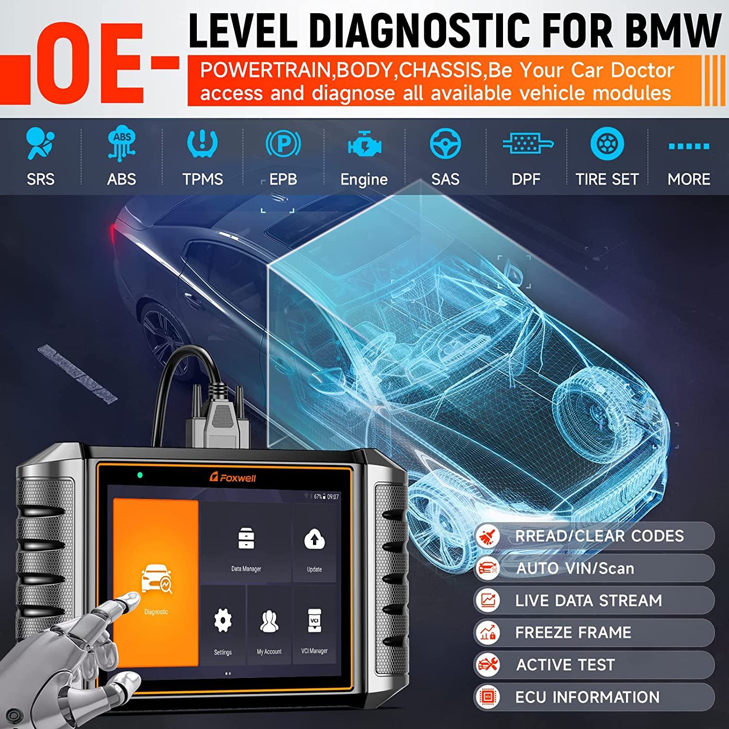 BMW Scanner FOXWELL NT710 BMW Full System OBD2 Scanner Diagnostic Tool ...