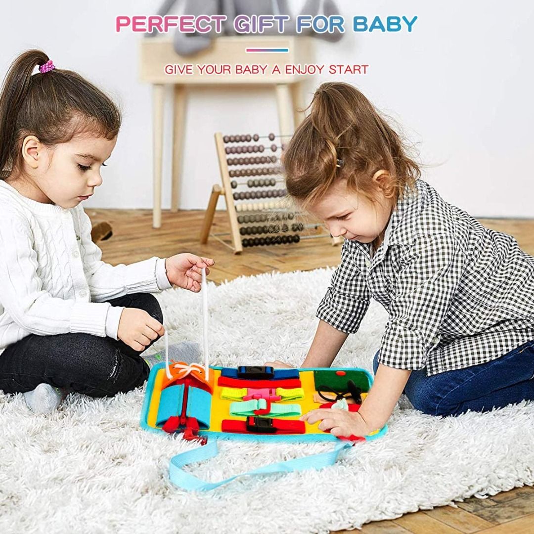 Bus Style Busy Board Montessori Toys Basic Skills Activity Board for ...