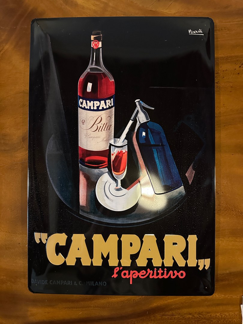 Campari Display Sign 60x40 Metal, Furniture & Home Living, Home Decor ...