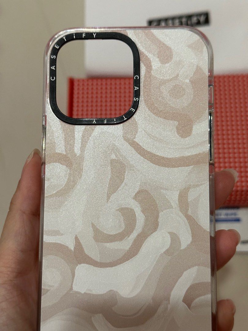 Casetify Abstract Painting Beige Neutral Clear Case MagSafe Compatible iPhone 14 Pro Max on ...