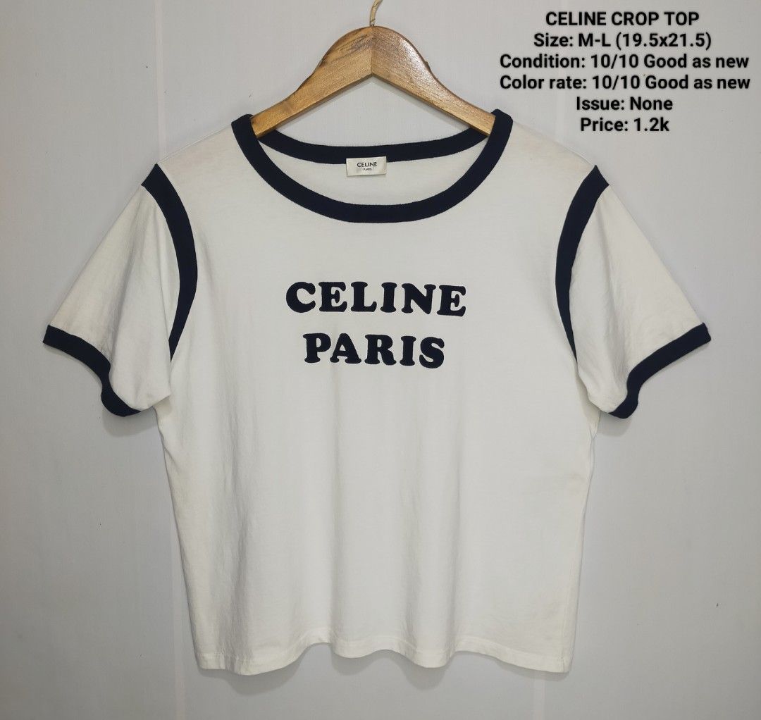 CELINE PARIS CROP TOP, Luxury, Apparel on Carousell